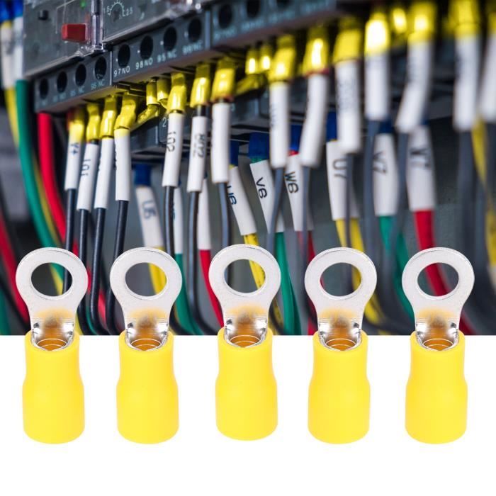 YOSOO Borne à sertir 1000Pcs O-Type RV5.5-5 Ensemble de Connecteurs de Bornes à Sertir Isolés en ...
