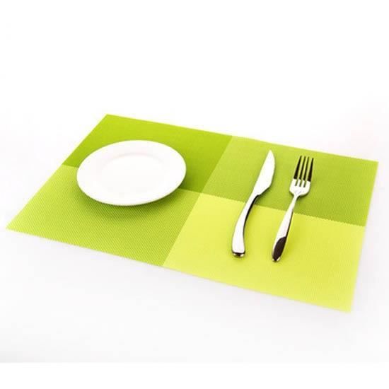 SET DE TABLE,Green--4 sets de Table en PVC, bloc de couleur, tampons de ...