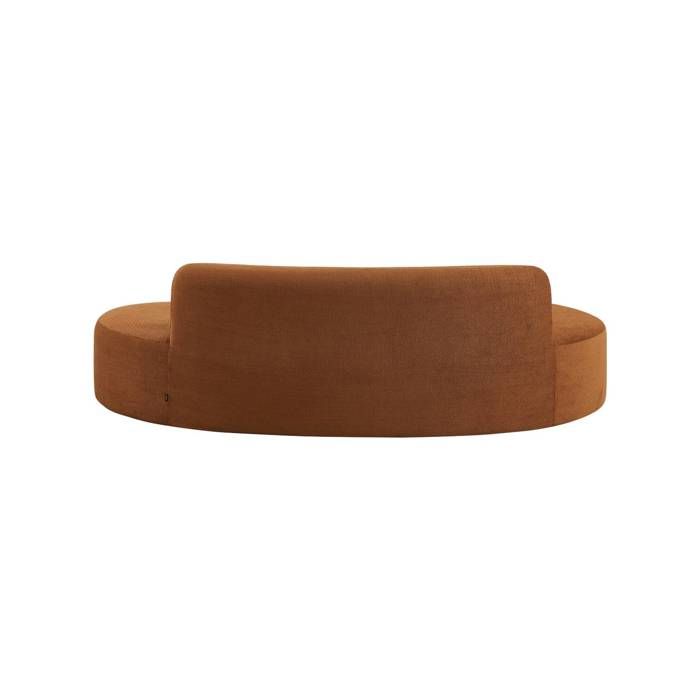 Canapé virgule organique 3 places tissu chenille terracotta - Curv ...