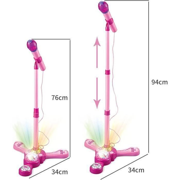 Microphone - AUTREMENT - HUIXI- Micro Enfant sur Pied - Rose - Réglable ...