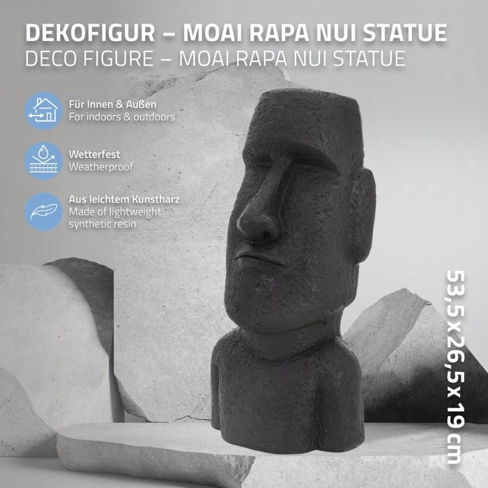 Figurine décorative - ECD GERMANY - Moai Rapa Nui - 56 cm - Résine de ...