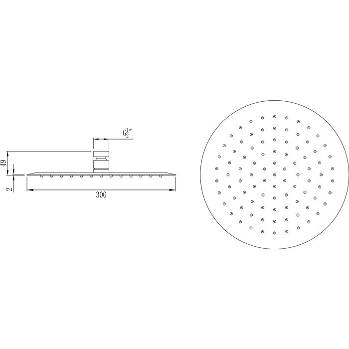 Inoxa Pomme de tête extra plate ronde de 300mm - Noir - Essebagno ...