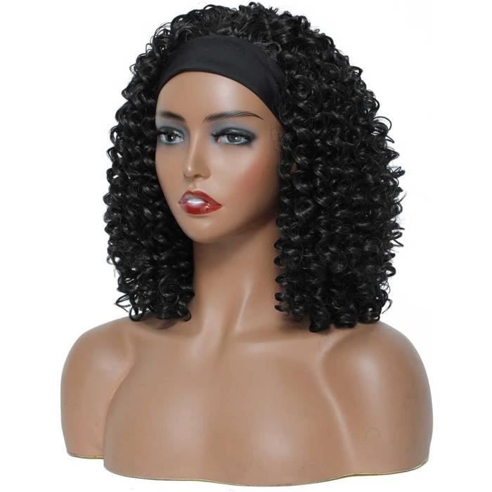 Perruques Courtes Bouclées Pour Les Femmes Noires Perruque Bandeau Noir ...
