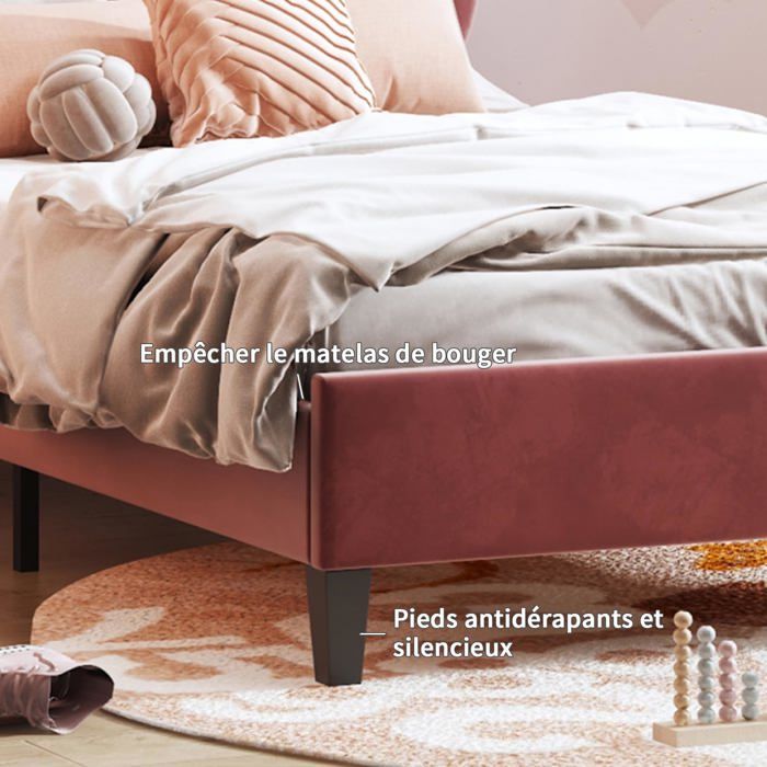 Lit Enfant 90x200,lit Simple,Avec tête de lit réglable,Tête de lit en ...
