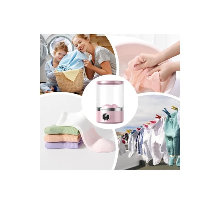 Lave-Linge Portable Pour Sous-Vêtements,1.7L Mini Portable Nettoyage ...
