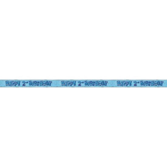 90235 - Banderole de 2e Anniversaire - 3,6 m - Bleu Glitz[979 ...