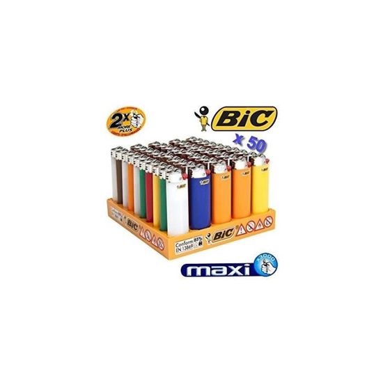 BIC J26 - BI- Bic - Set présentoir de 50 Briquets Maxi Bic J26 - 50 Grands briquets dans leur ...