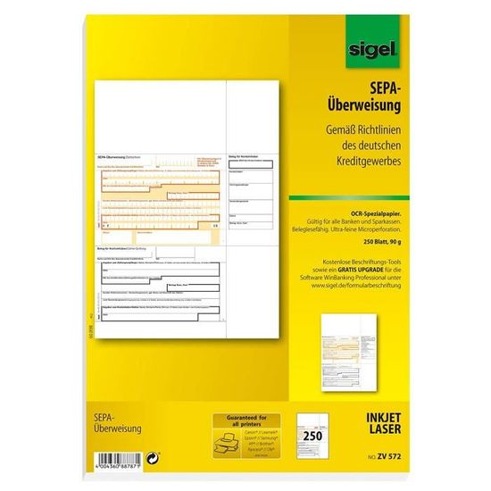 Sigel formulaire commercial - formulaires commerciaux (250 feuilles, A4 ...
