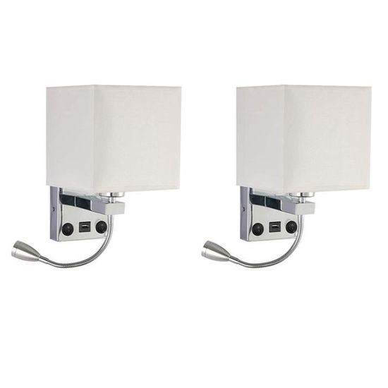 LED Wall Lamp Bedside Bedroom Applique with Switch USB(Without Bulbs ...