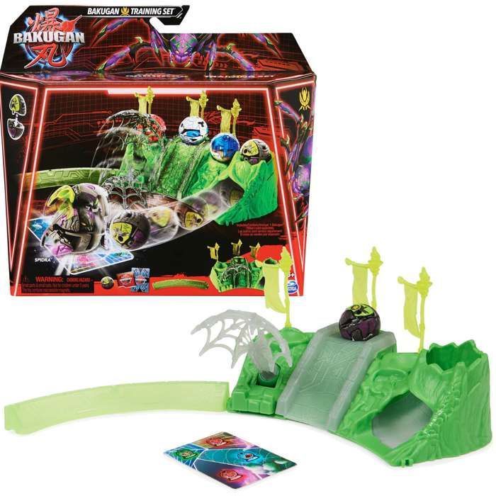 Bakugan Training Set + Spidra Insect Clan Figure Green Strategy Game ...