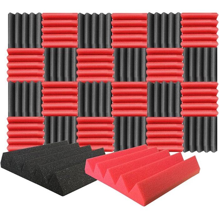 24 Polyurethane Wedge Panneaux Mousse Acoustiques 25x25x5cm Correction ...