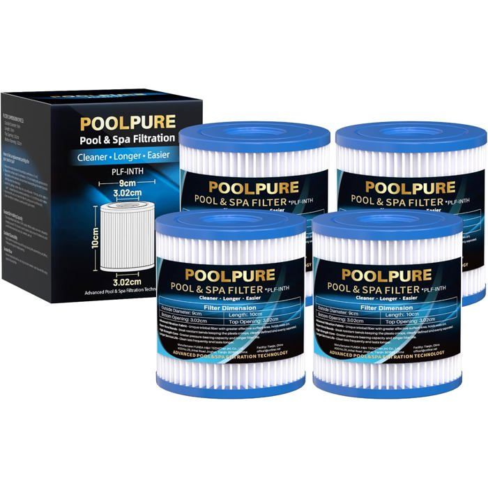4PCS Piscine Cartouche de Filtre Type H 29007, pour Filtre Pompes 28601 ...