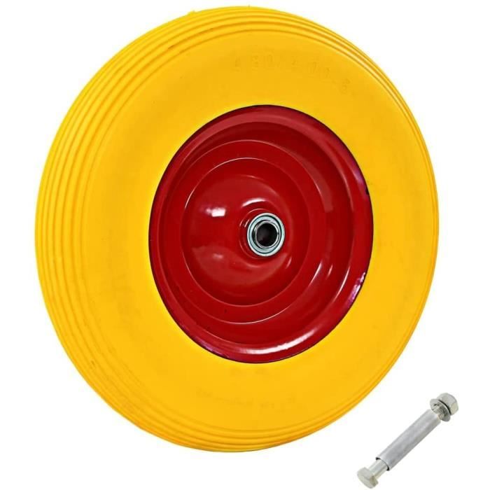 Roue de Brouette Increvable Roue de Diable Roue de Chariot avec Axe PU ...