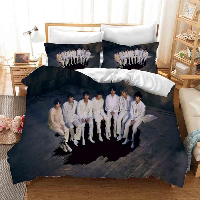 Bts Bangtan Boys Parures De Lit Avec Taies D'Oreiller, Literie 3D 100% Microfibre, Épaisse Et ...