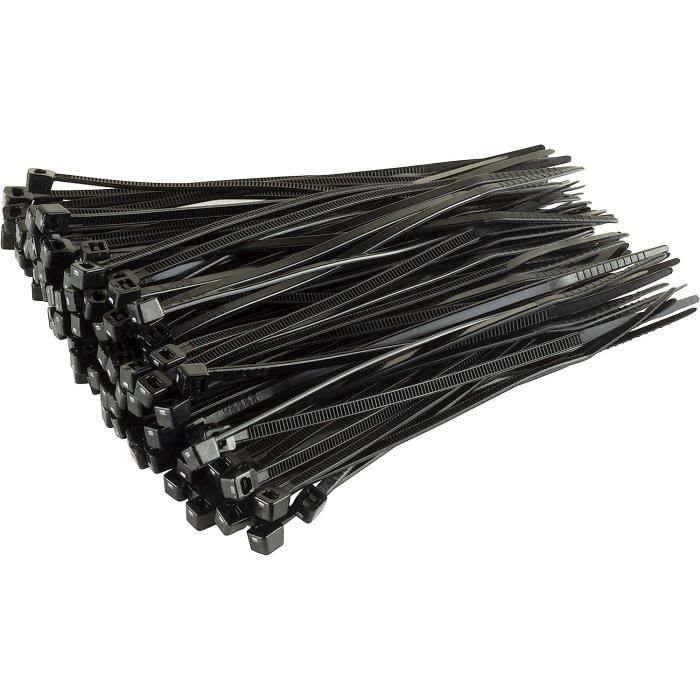 Gocableties - Collier de Serrage en Nylon - 100 mm x 2,5 mm - Noir - Attache Câble Petit Format ...