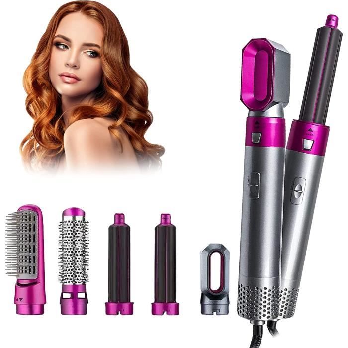 5 en 1 Fer à Boucler, Brosse à air chaud,Sèche-cheveux,Fer à Lisser,Brosse lissante Cheveux ...