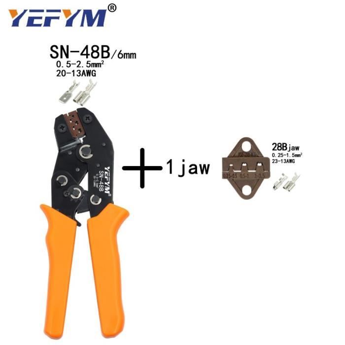 Pince outil,Pince à sertir série SN, kit de sertissage terminal, 10 mâchoires, pour TAB 2.8 4.8 ...