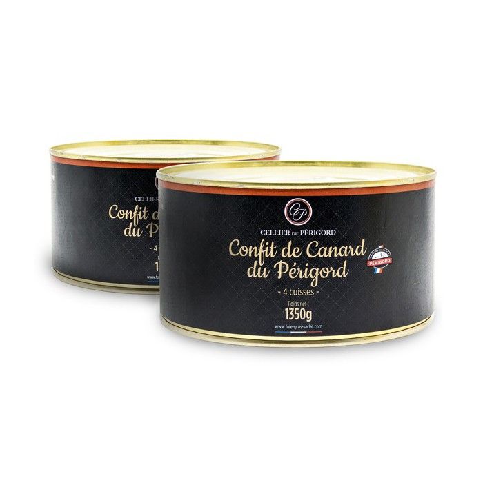 Lot de 2 Confits de Canard du Périgord 4 Cuisses 1350g soit 2700g ...