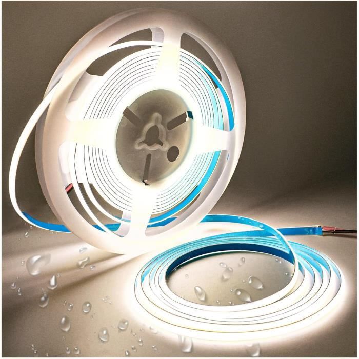 Ruban Led 12V Cob, 5Mm De Large Ultra Fin, Bande Led 5M 384 Leds-M ...