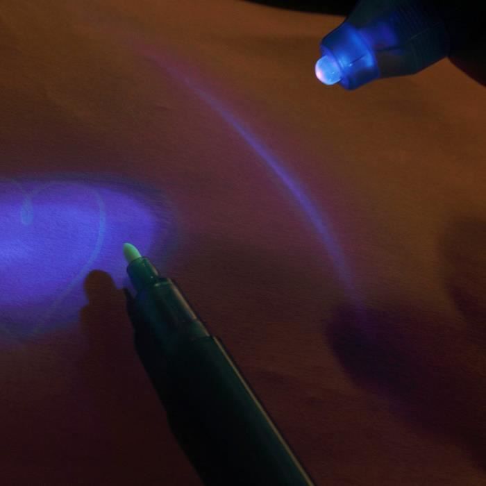 Asdr Stylo invisible bleu avec lumière UV bleu - Cdiscount Beaux-Arts ...