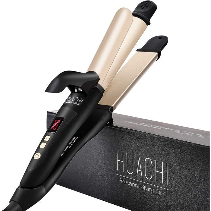 Fer à Lisser et Boucler Professionel en Céramique 2 en 1, Lisseur ...