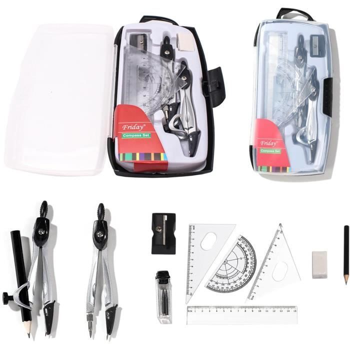 Compas, 10 pièces anti-chute compas college set, compas enfant avec ...