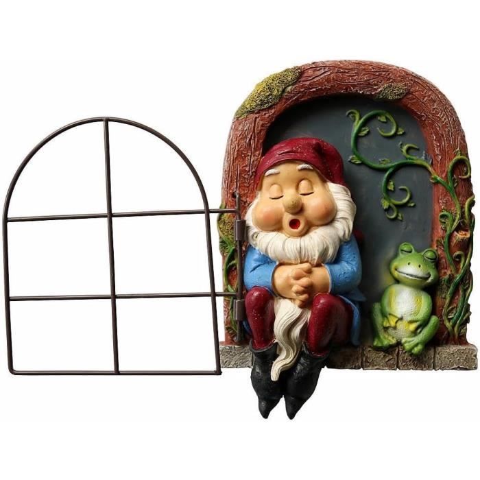 Nain De Jardin Endormi - Statue D'Elfe En Résine - Sculpture Naine Pour ...