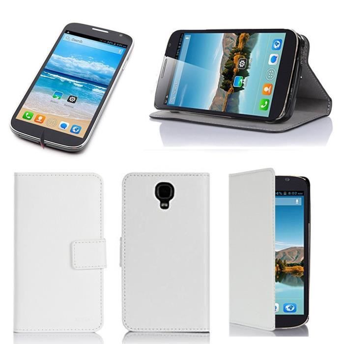 Etui coque Cubot P9 - XEPTIO - Blanc - Slim Cuir - Protection complète ...