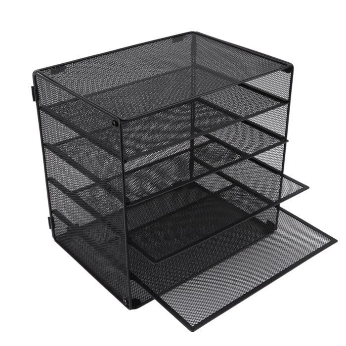 Zerone Paper File Organizer, Metal File Organizer Black Mesh Grid ...