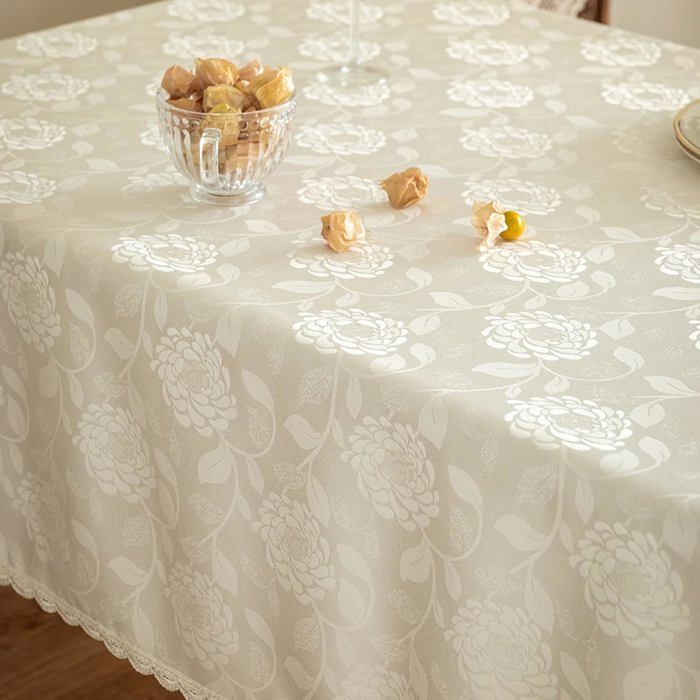 Nappe Texturée Imperméable Bordure en Dentelle Rectangulaire Tissu ...