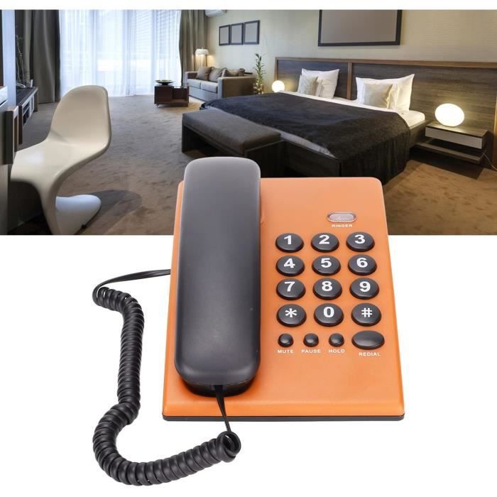 Téléphone De Bureau Filaire, Téléphone Fixe Multicolore Avec Double ...