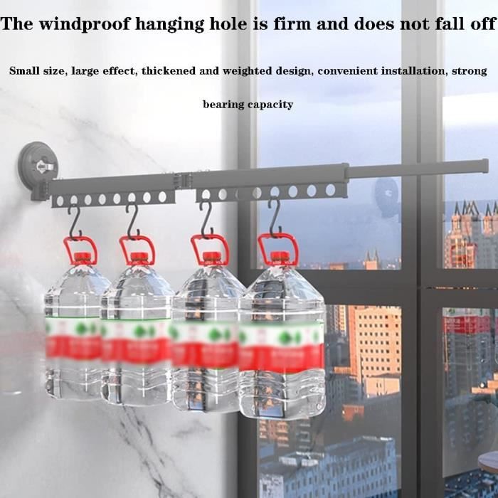 Porte Cintre Mural Rabattable Étendoir Mural En Acier Aluminium Support ...