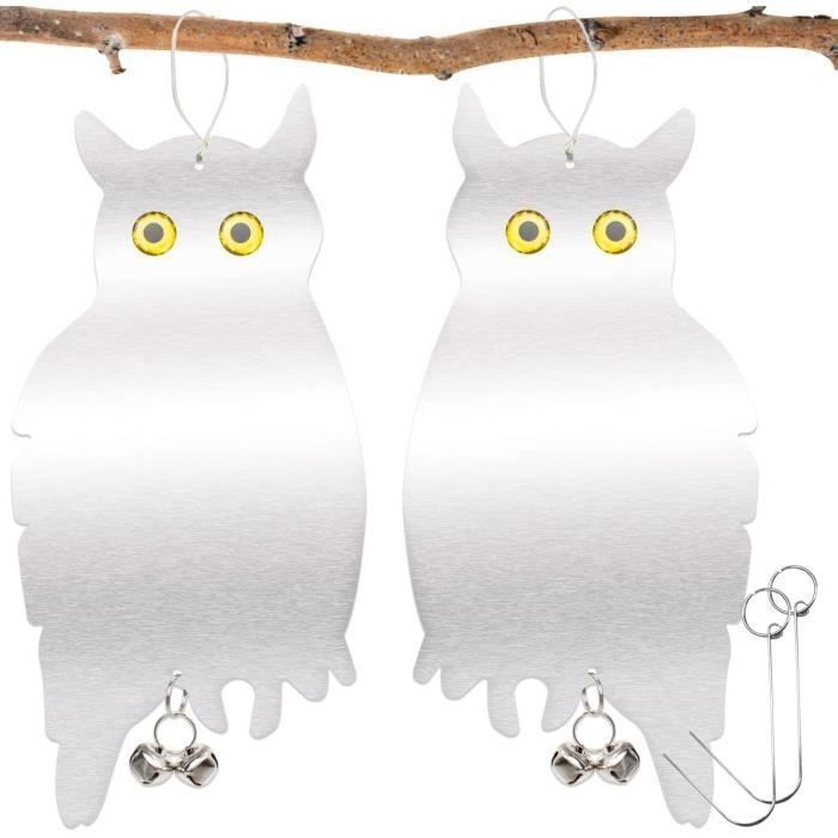 Effaroucheur Oiseaux 2 Pièces Hibou Réfléchissant Répulsif Oiseaux ...
