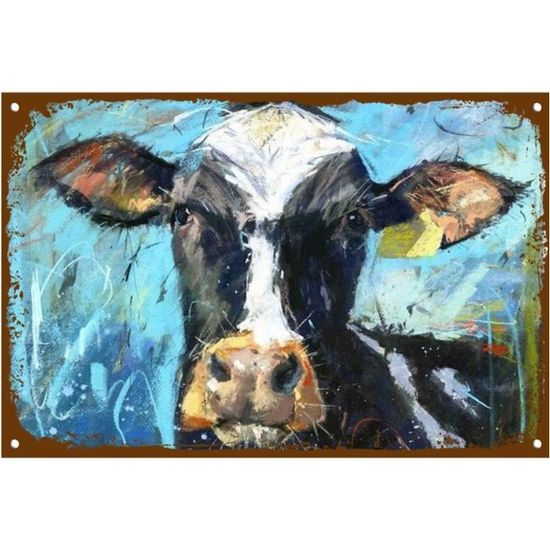 Métal Vintage Sign Plaque,Vache des Animaux de la Ferme,Affiche Fer ...