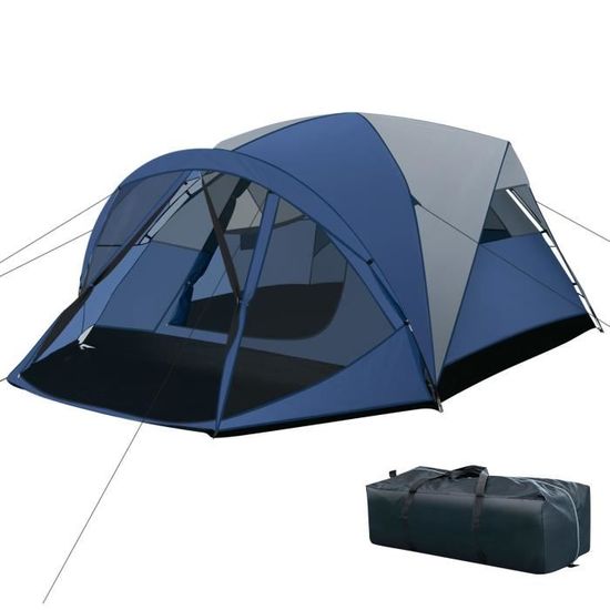 COSTWAY Tente de Camping 6 Personnes 3 x 3 x 1,82M avec Double Toit ...