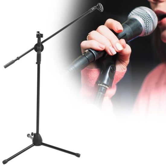 Pied de microphone pour trépied avec clip micro double, Pied de trépied ...