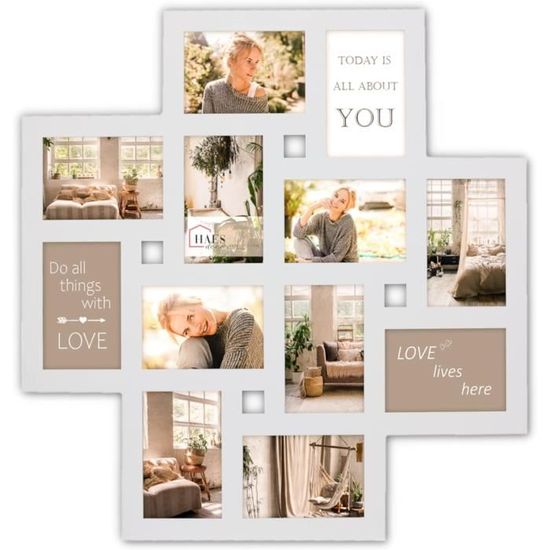 Grand Cadre Photo Pêle-Mêle Mural Villach En Bois Blanc Cadre Photo ...