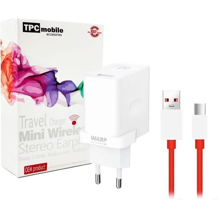 Chargeur Réseau Charge Rapide Compatible Warp Charge 30W pour OnePlus 7 ...