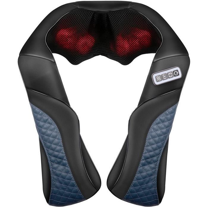 Masseur à épaule et cou shiatsu sans fil avec chaleur coussin de massage électrique masseur ...