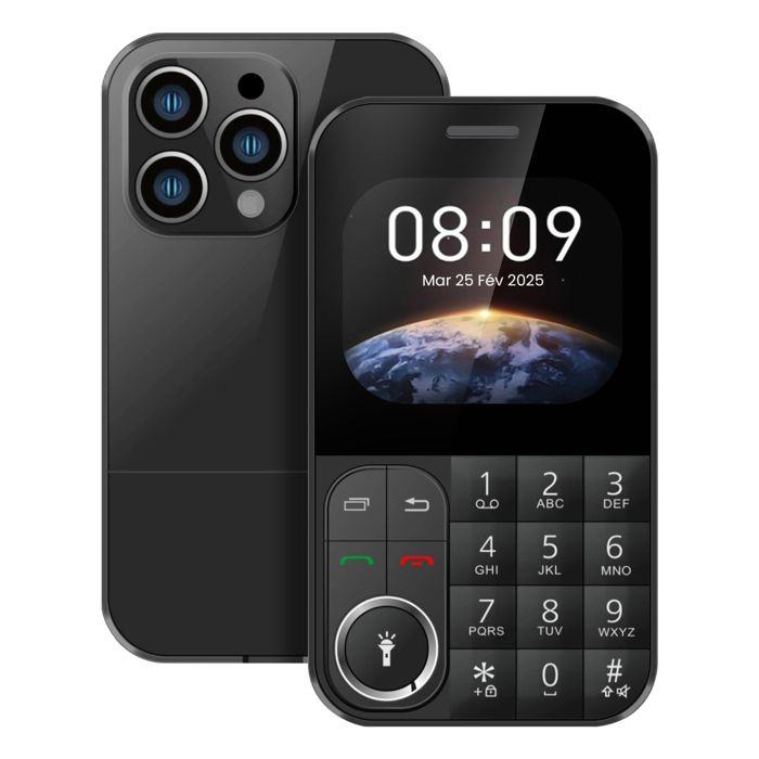 Téléphone portable à touches Écran 2,01 pouces Double SIM Style Curve ...