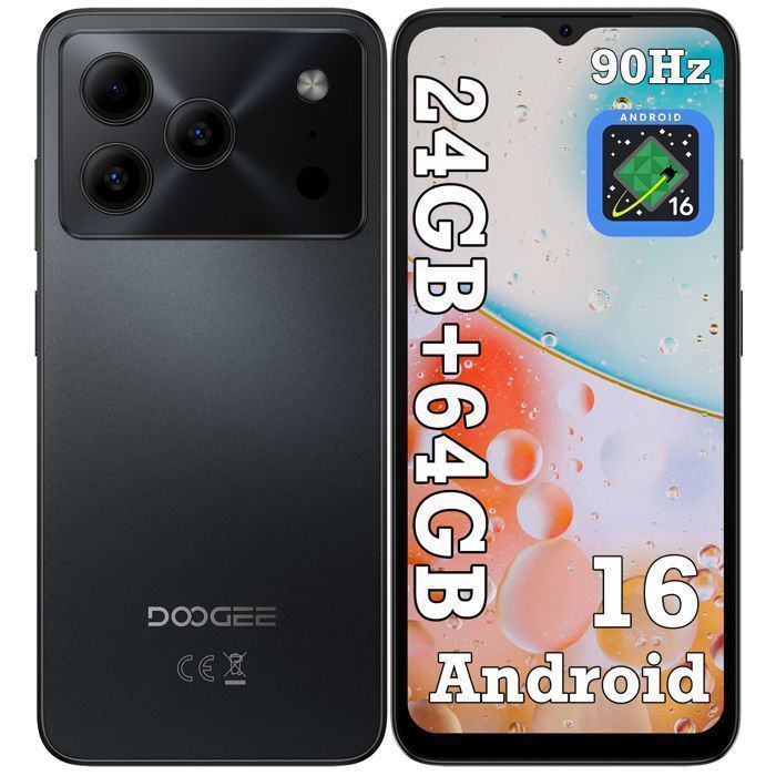 DOOGEE Note 56 Smartphone 6.56" 24Go(3+21) + 64Go/jusqu'à 2To 6150mAh ...
