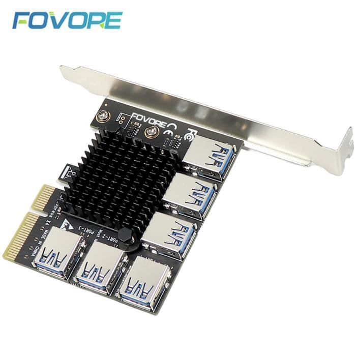 20Gbps PCI express Riser Card PCIe 1 à 6 Ports PCI express x4 carte d ...
