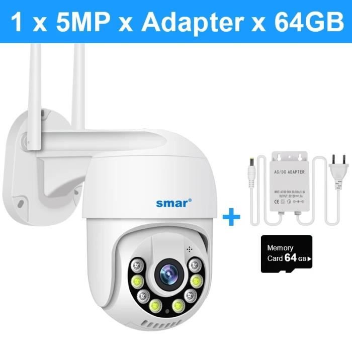 Smar-Caméra de surveillance extérieure PTZ IP WiFi HD 3MP-1080p ...