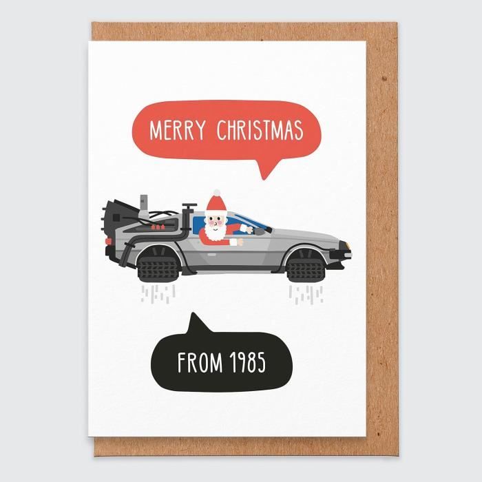 Carte De Noël Amusante – Retour Vers Le Futur Carte De Noël Culte Carte ...
