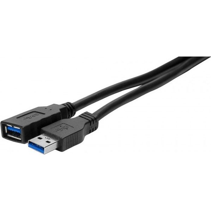 Rallonge USB 3.0 Type A A 2m eco - Noir - Rallonge de câble USB - USB 3 ...