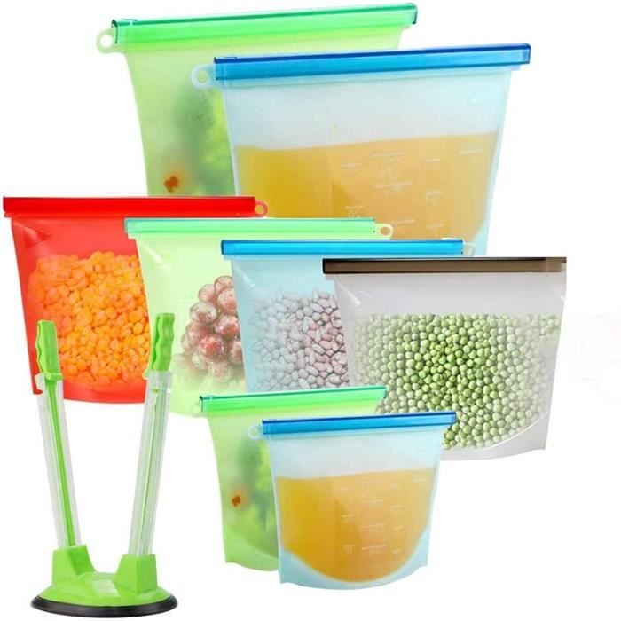 TWSOUL Sac de Congélation Nourriture Réutilisables 8Pcs Sac Alimentaire ...