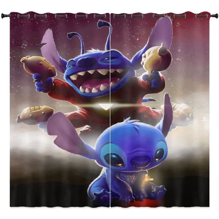 Lilo & Stitch Lot de 2 rideaux occultants à œillets pour chambre à ...