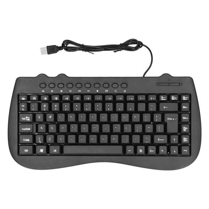 Cikonielf Mini clavier Clavier USB Durable Plastique 87 Touches KB‑301B ...