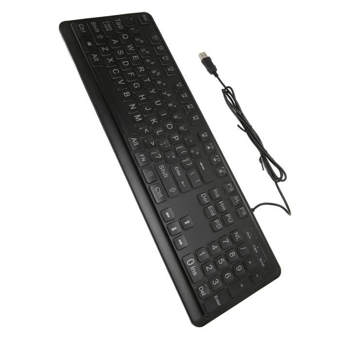 Clavier rétroéclairé Clavier à Gros Caractères, rétroéclairé par LED ...