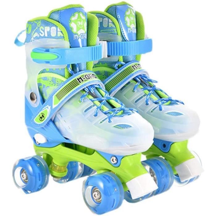 Patins à roulettes pour enfants - taille réglable - double rollers avec ...